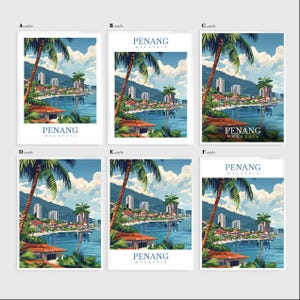 Penang Malaysia Travel Poster: Tropical Wall Art - Etsy