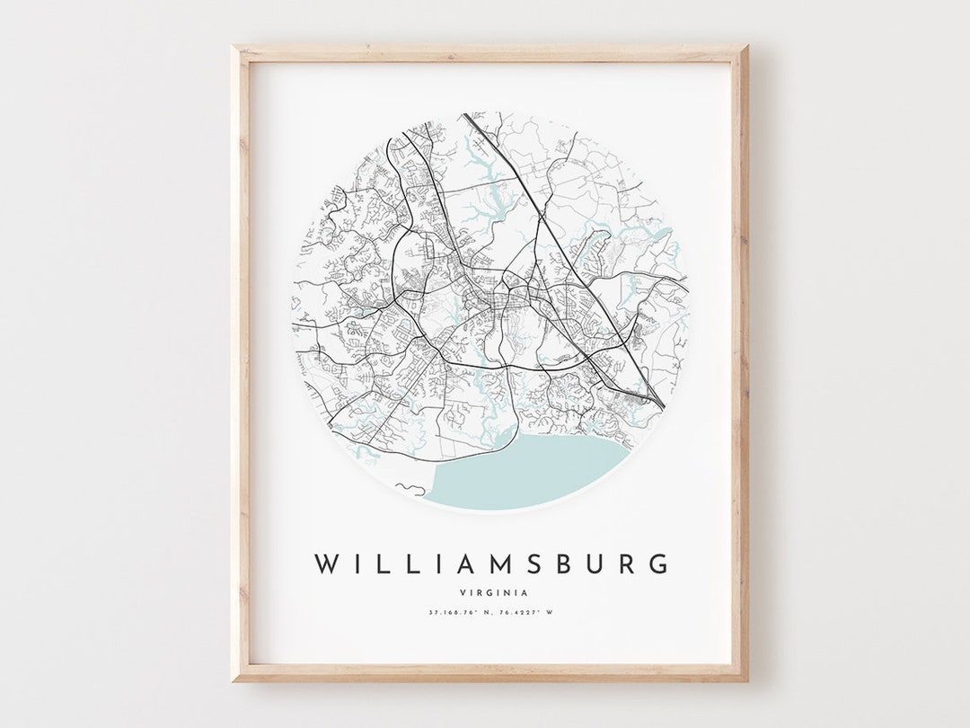 Williamsburg Virginia Map Print: City Street Art Poster - Etsy