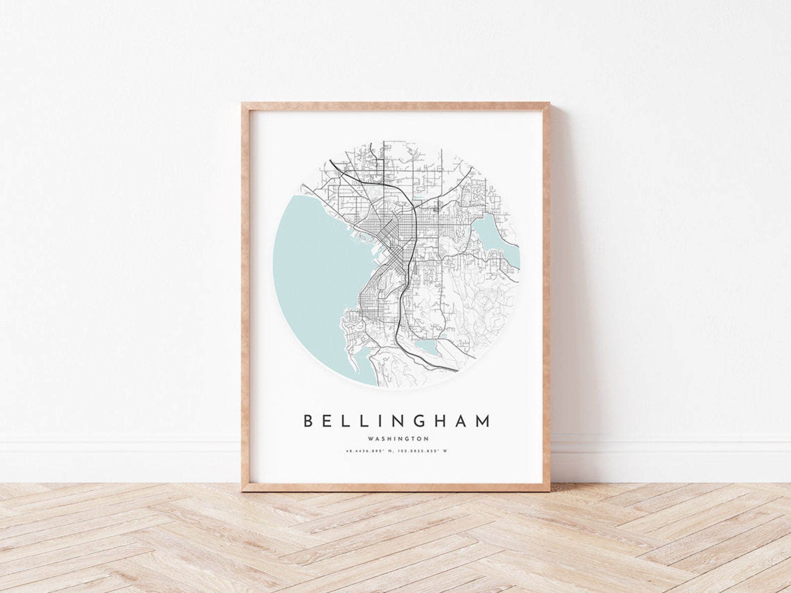 Bellingham Map Print, Bellingham Map Poster City Wall Art, Wa Road Map ...