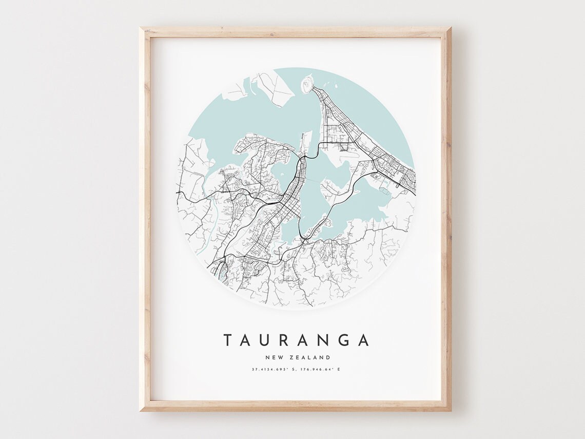 Tauranga Map Print Tauranga Map Poster City Wall Art - Etsy Australia
