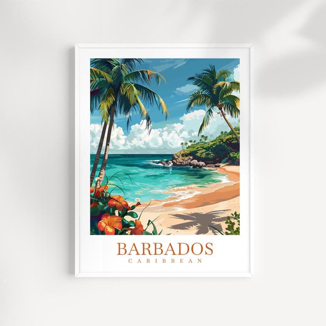 Barbados Travel Print Caribbean Wall Art Barbados Wall Hanging Home ...