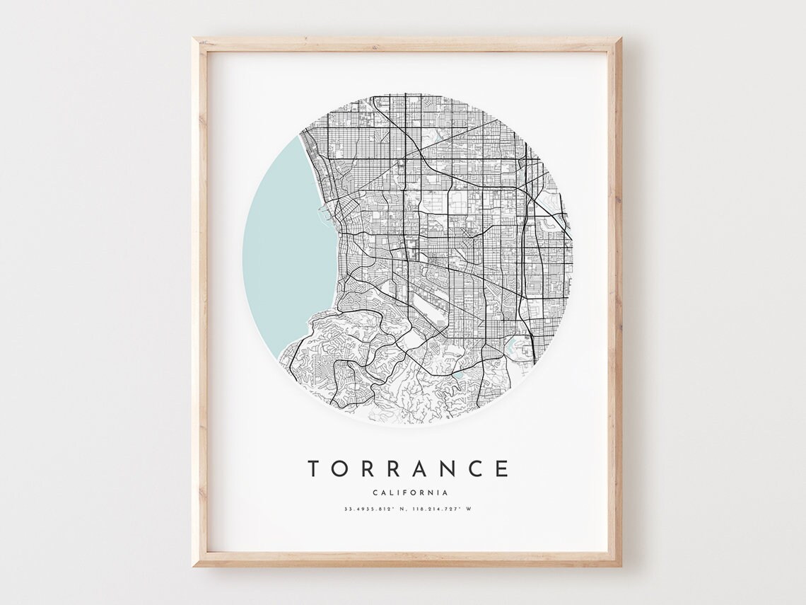 Torrance Map Print: California City Street Map Wall Art - Etsy