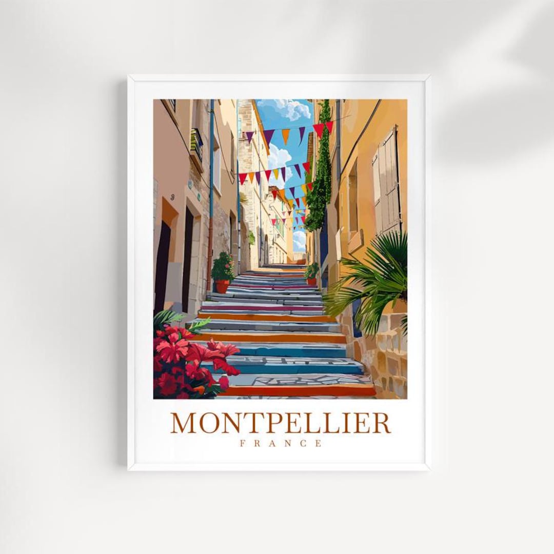 Montpellier Travel Poster Wall Art France Wall Hanging Home Décor ...
