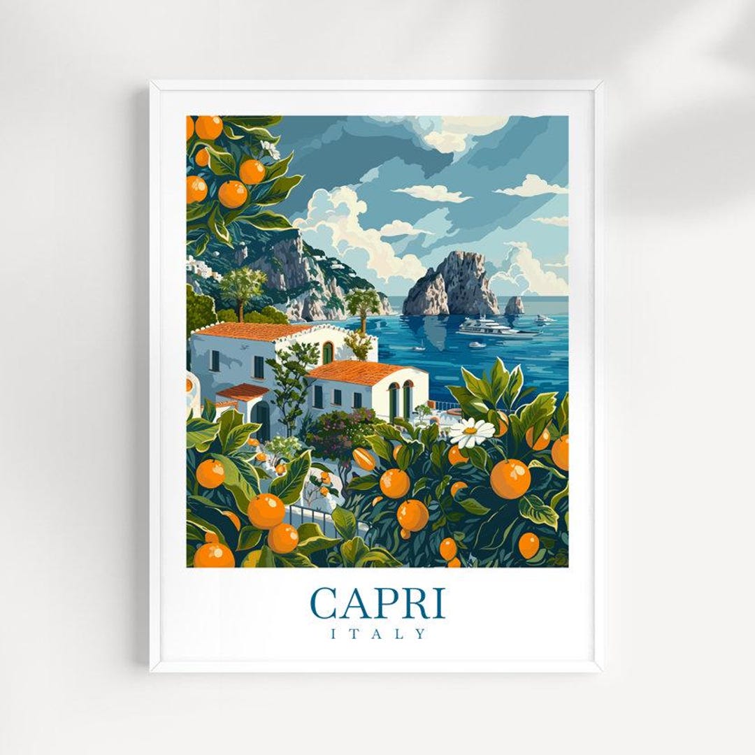 Capri Travel Print Wall Art Capri Italy Wall Hanging Home Decoration ...