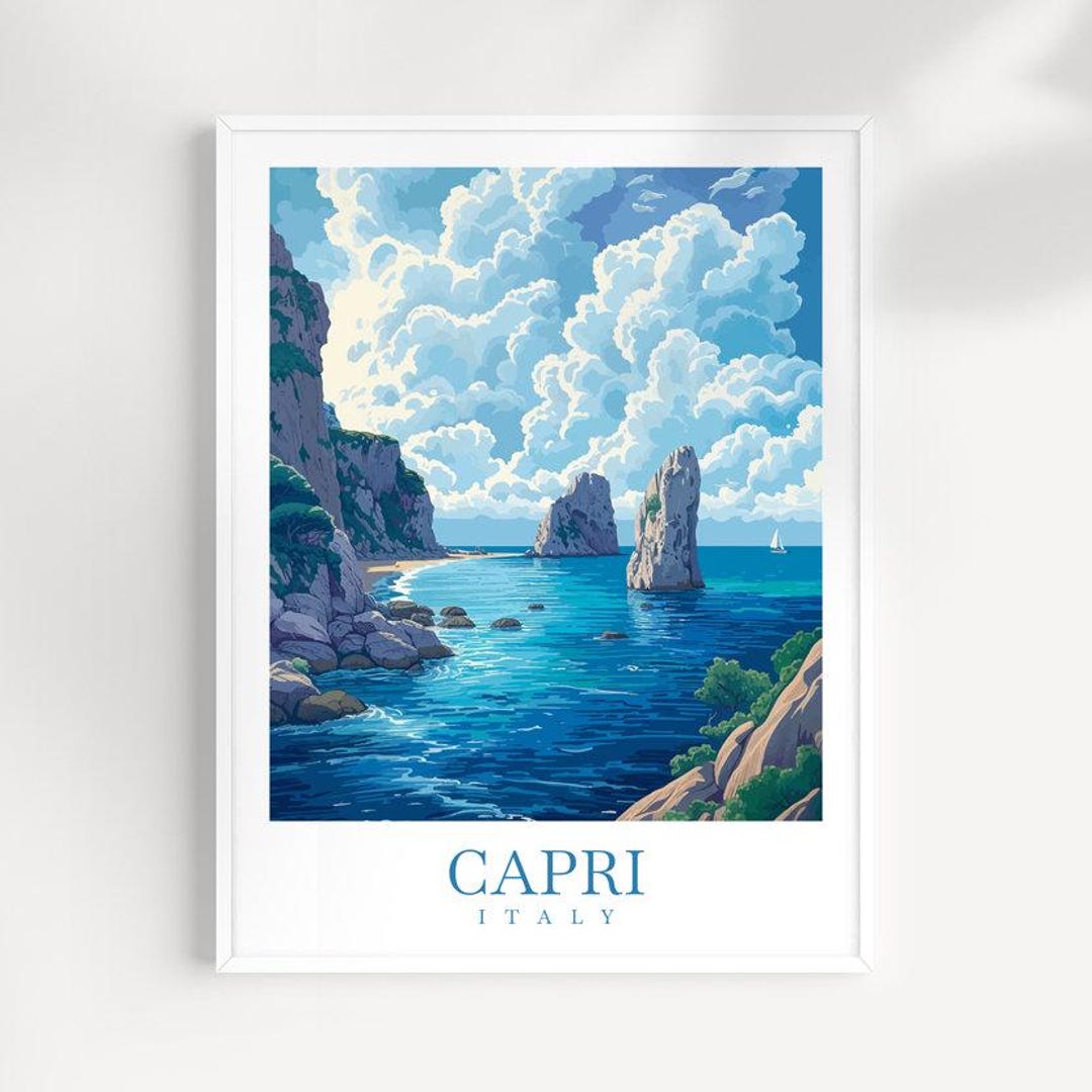 Capri Travel Print Wall Art Capri Italy Wall Hanging Home Decoration ...