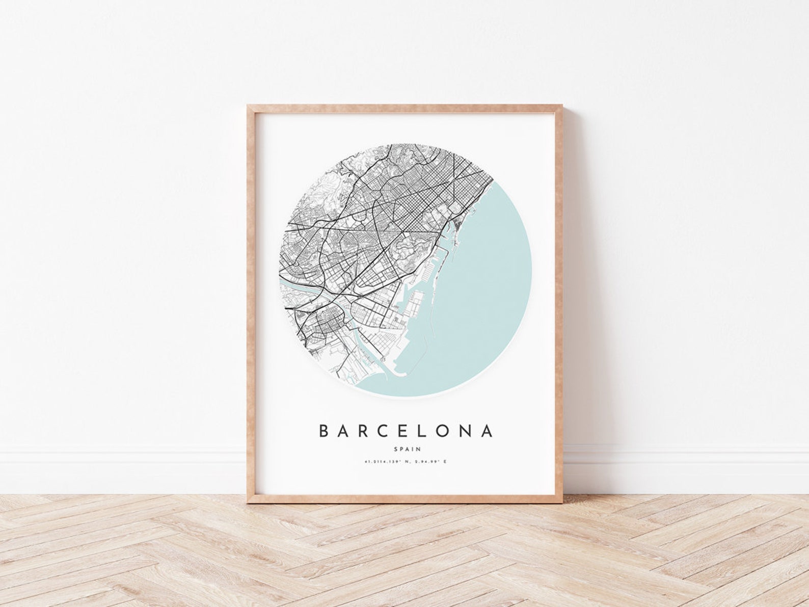 Barcelona Map Print, Barcelona Map Poster City Wall Art, Barcelona Road ...