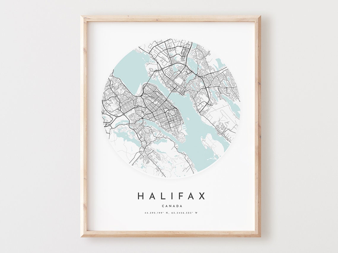 Halifax Map Print, Halifax Map Poster City Wall Art, Halifax Road Map ...