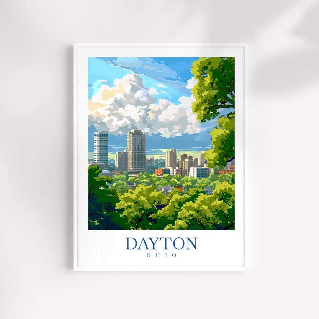 Dayton Travel Print Ohio Wall Art Poster Dayton Wall Hanging Home Décor ...