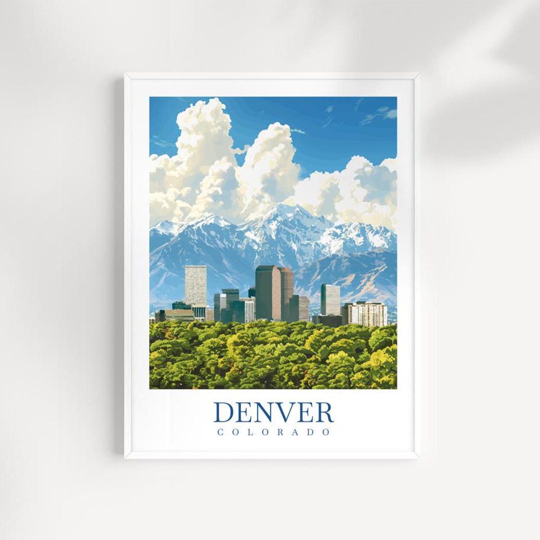 Denver Art Print Colorado Wall Art Home Decor USA City Art Print Denver ...