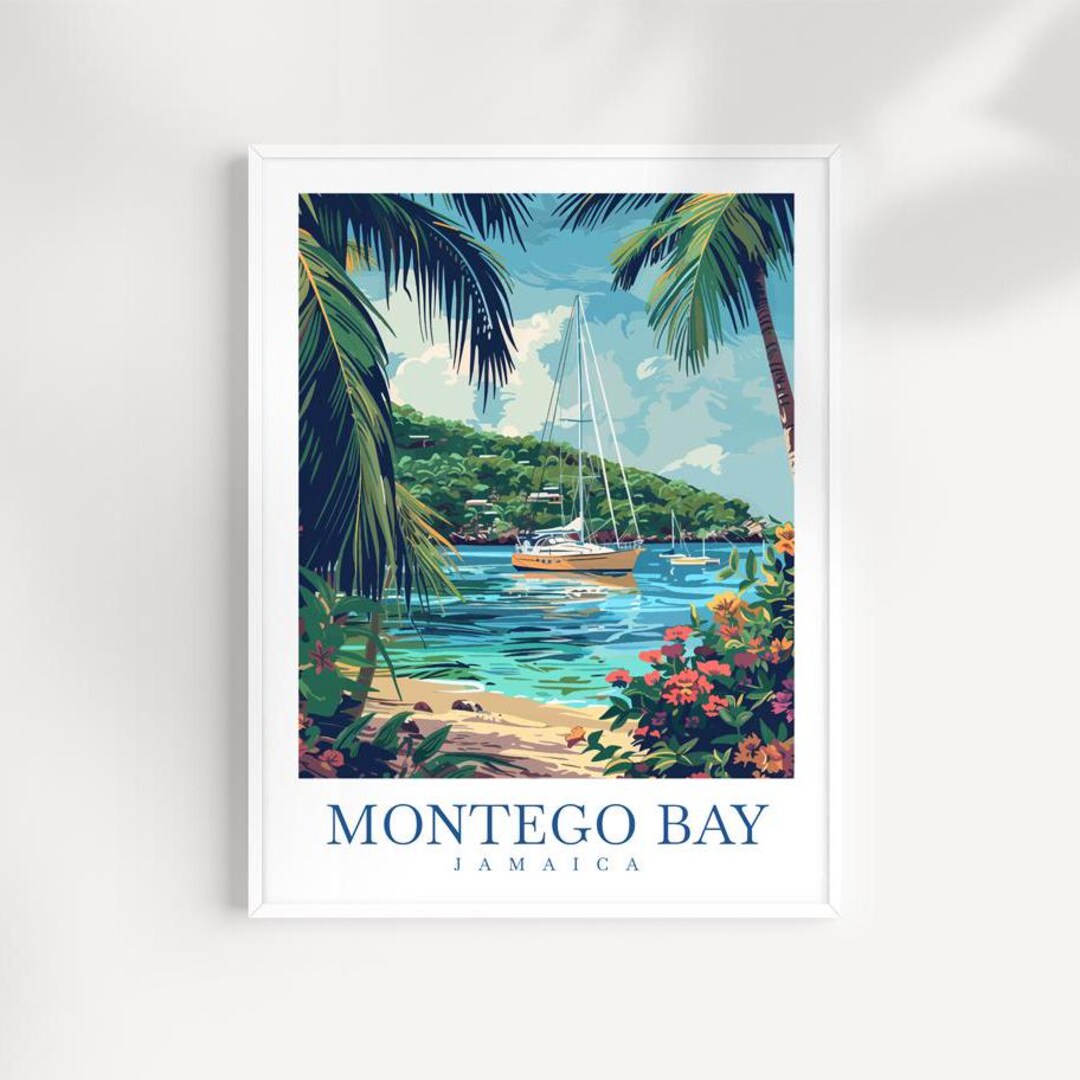 Montego Bay Jamaica Travel Poster: Caribbean Wall Art Print - Etsy