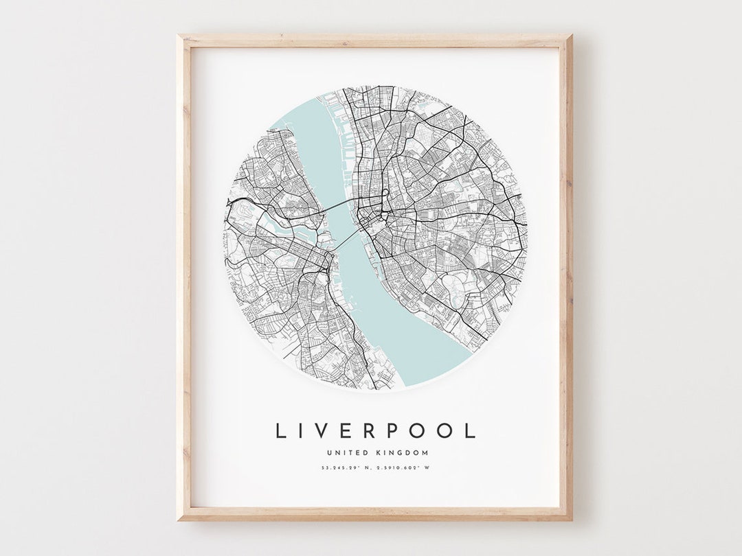 Liverpool Map Print: Modern City Street Art - Etsy