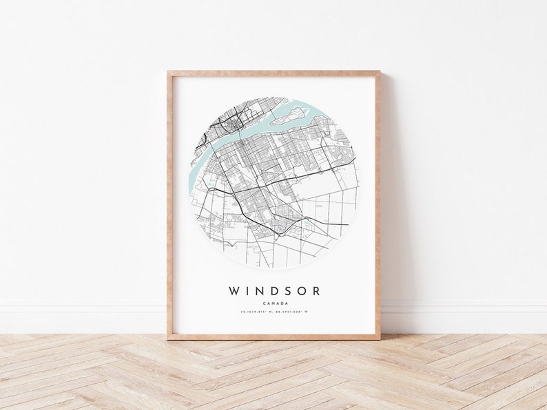 Windsor Map Print Windsor Map Poster City Wall Art Windsor - Etsy