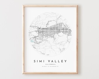 Simi Valley Map Print, Simi Valley Map Poster Wall Art, Ca City Map ...