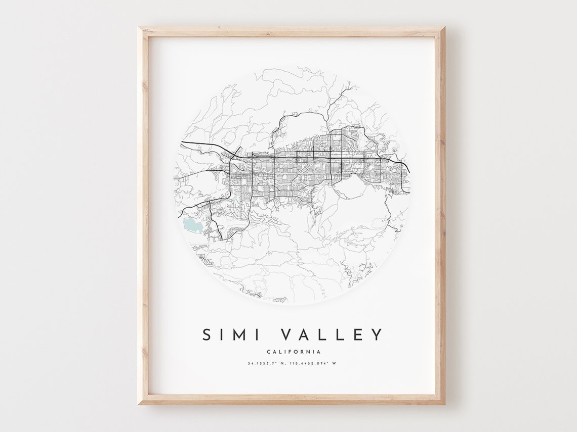 Simi Valley Map Print Simi Valley Map Poster City Wall Art - Etsy