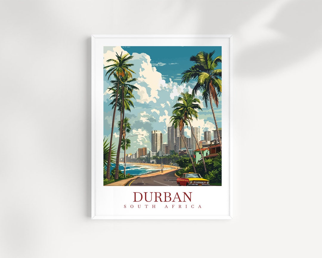 Durban Travel Print Durban Poster Wall Art South Africa Wall Hanging ...