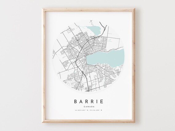 Barrie Map Print Barrie Map Poster City Wall Art Barrie Road - Etsy UK