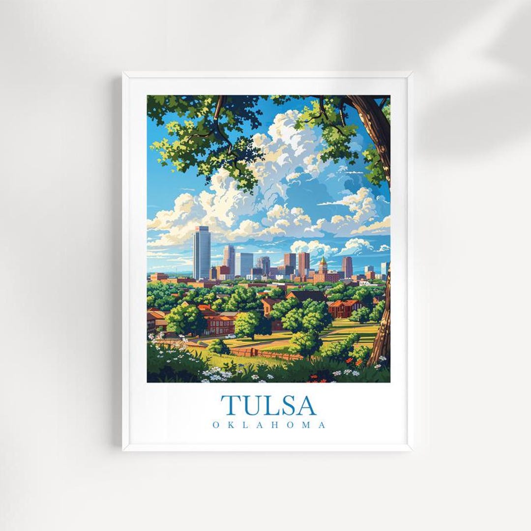 Tulsa Travel Print Wall Art Oklahoma Wall Hanging Home Décor Tulsa Gift ...