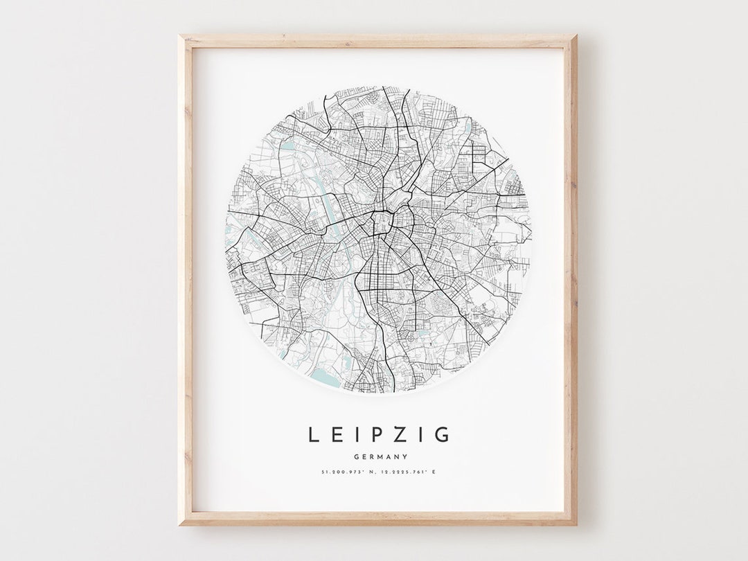 Leipzig Map Print, Leipzig Map Poster City Wall Art, Leipzig Road Map ...