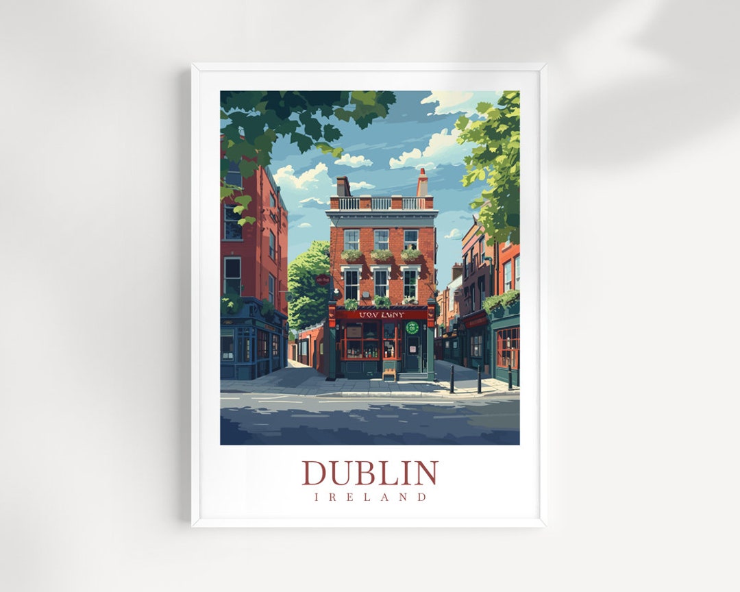 Dublin Cityscape Print Ireland Home Decor Skyline City Art Print Dublin ...