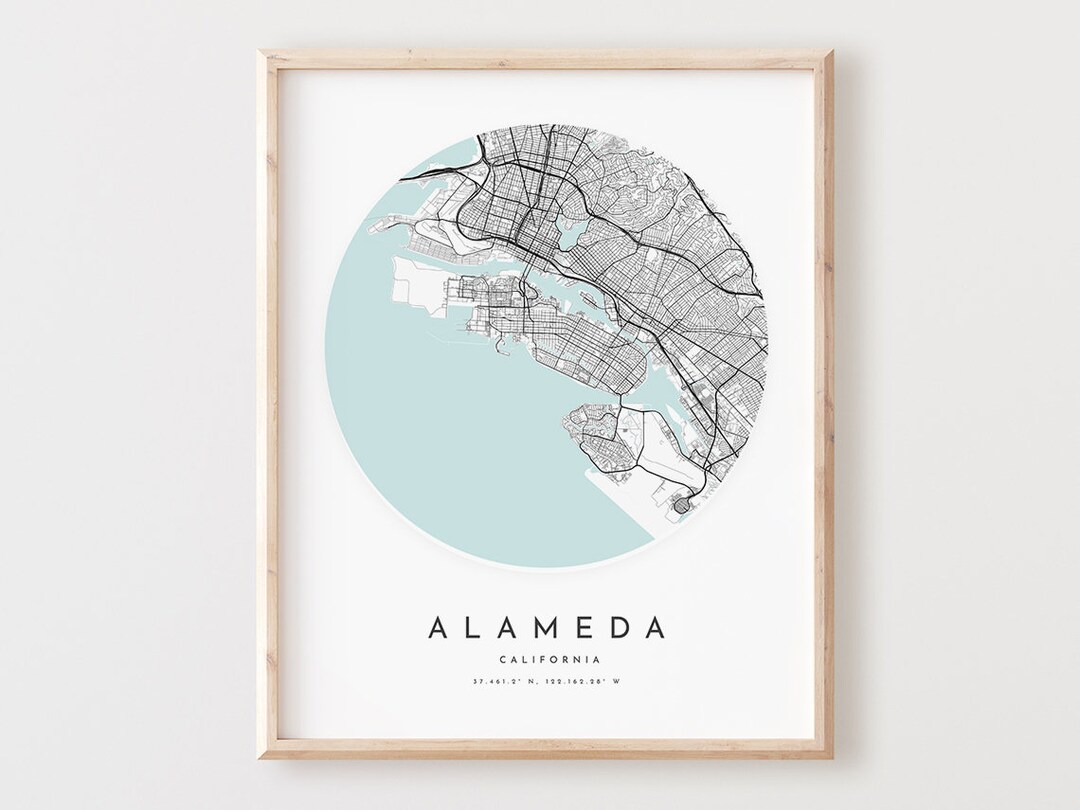 Alameda Map Print, Alameda Map Poster City Wall Art, Ca Road Map ...