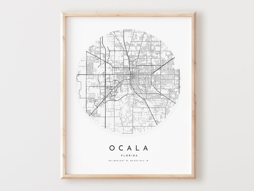 Ocala Florida Map Print: City Street Art Poster - Etsy