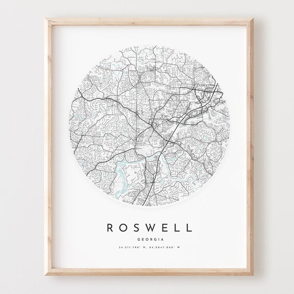 Roswell Georgia Road Maps - Etsy