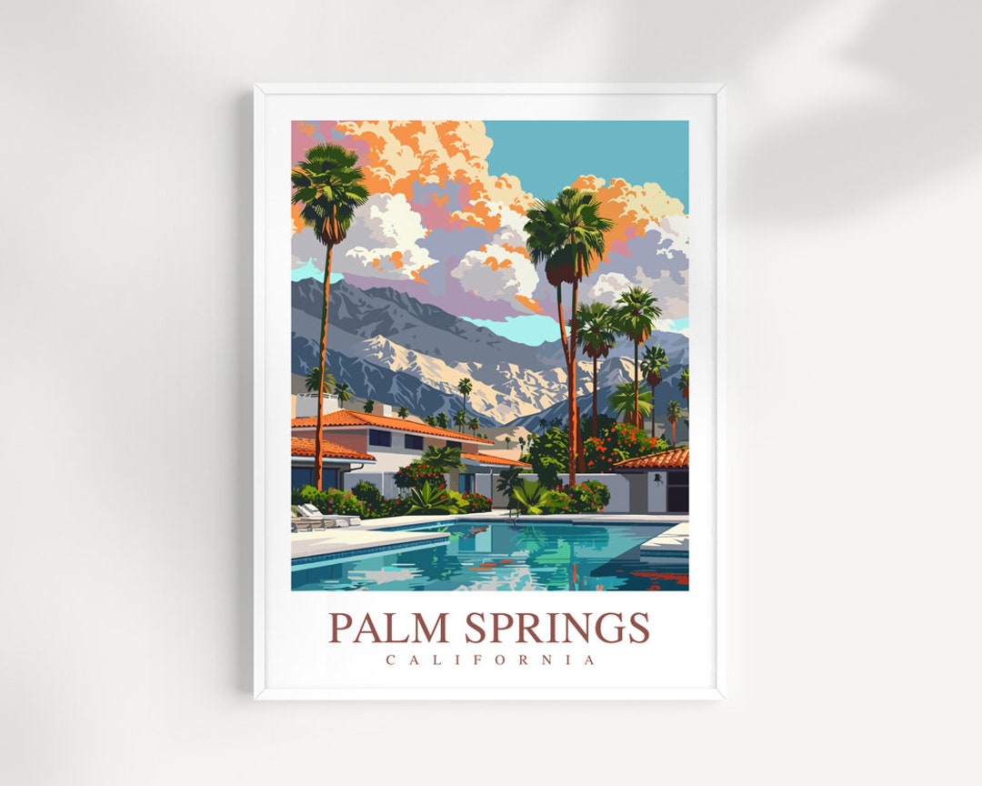 Palm Springs Travel Print Wall Art California Wall Hanging Home Décor ...