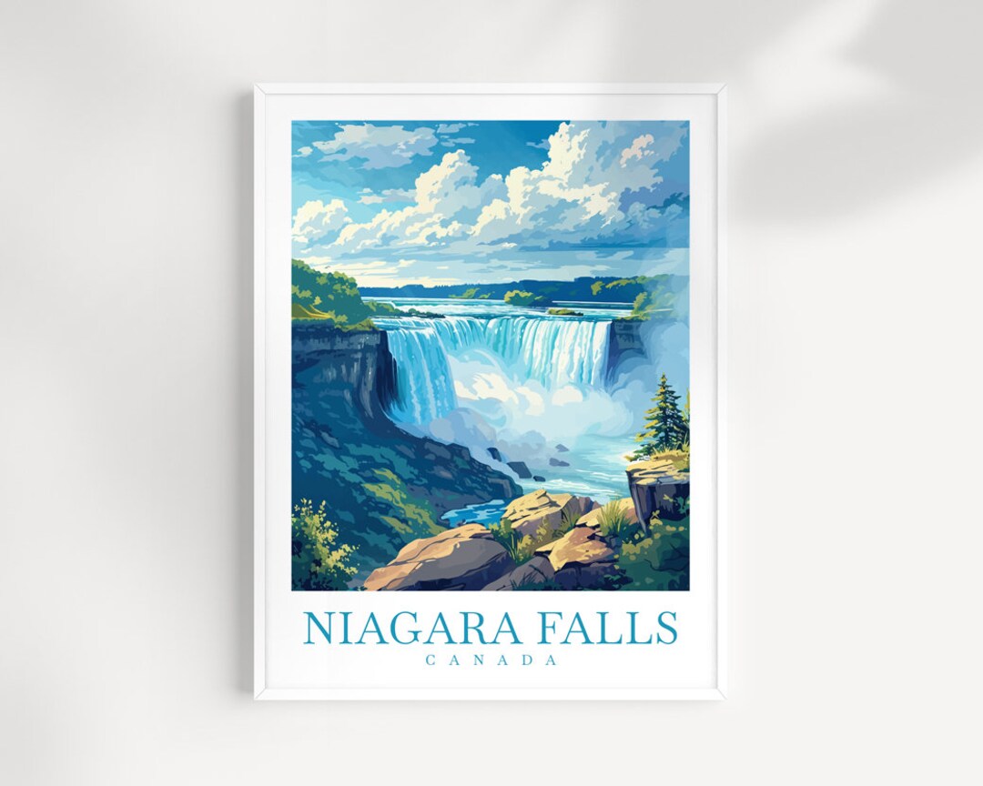 Niagara Falls Travel Print Niagara Falls Poster Art Canada Wall Hanging ...