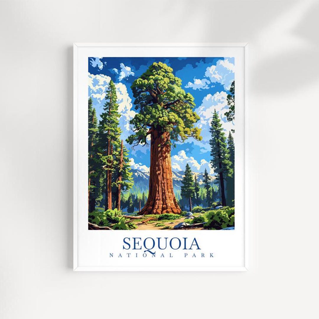 Sequoia National Park Travel Print Wall Art Sequoia Wall Hanging Home ...