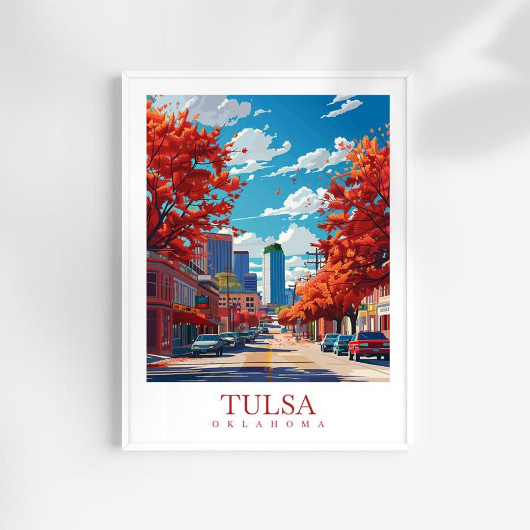 Tulsa Travel Print Wall Art Oklahoma Wall Hanging Home Décor Tulsa Gift ...