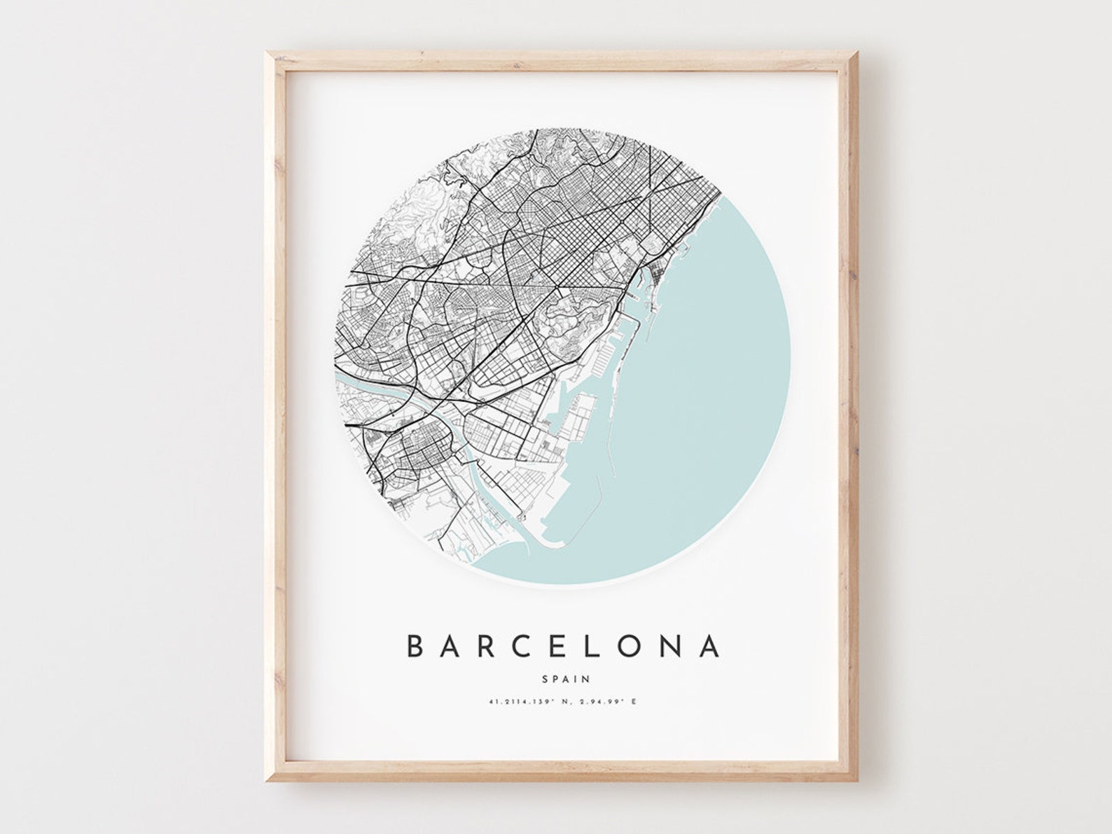 Barcelona Map Print, Barcelona Map Poster City Wall Art, Barcelona Road ...