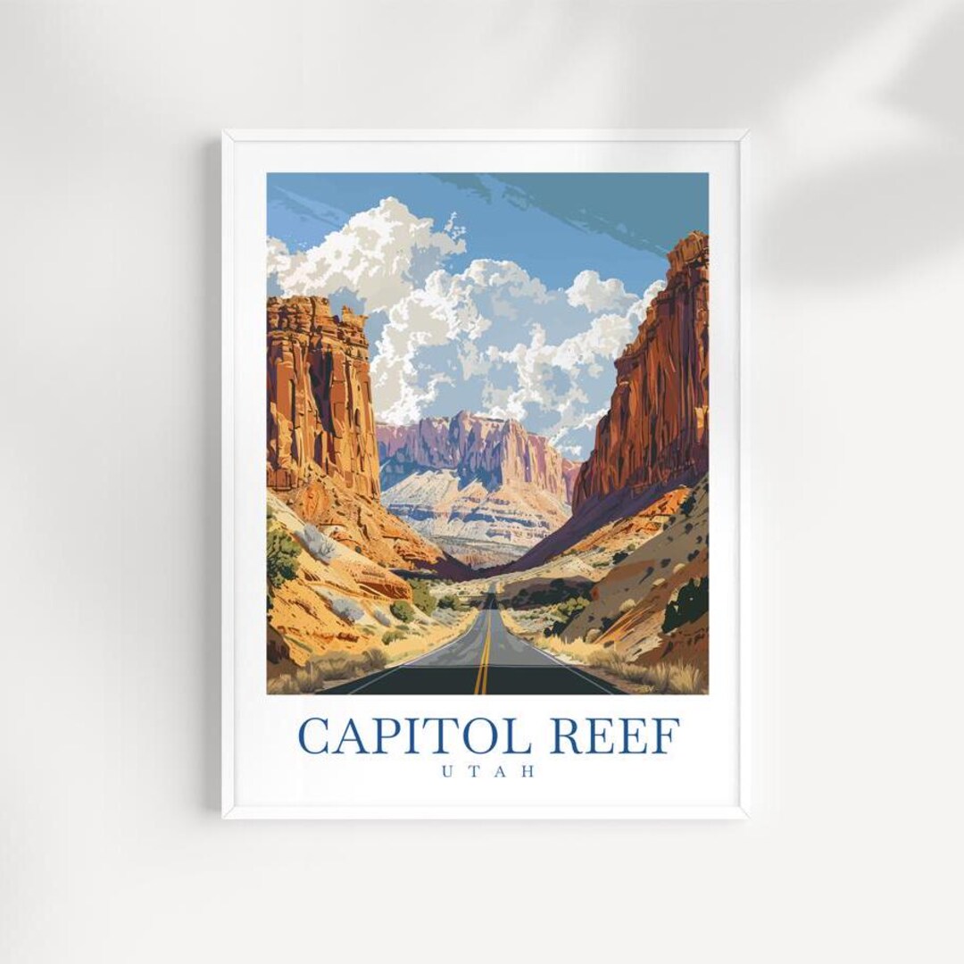 Capitol Reef National Park Travel Print Capitol Reef Poster Wall Art ...