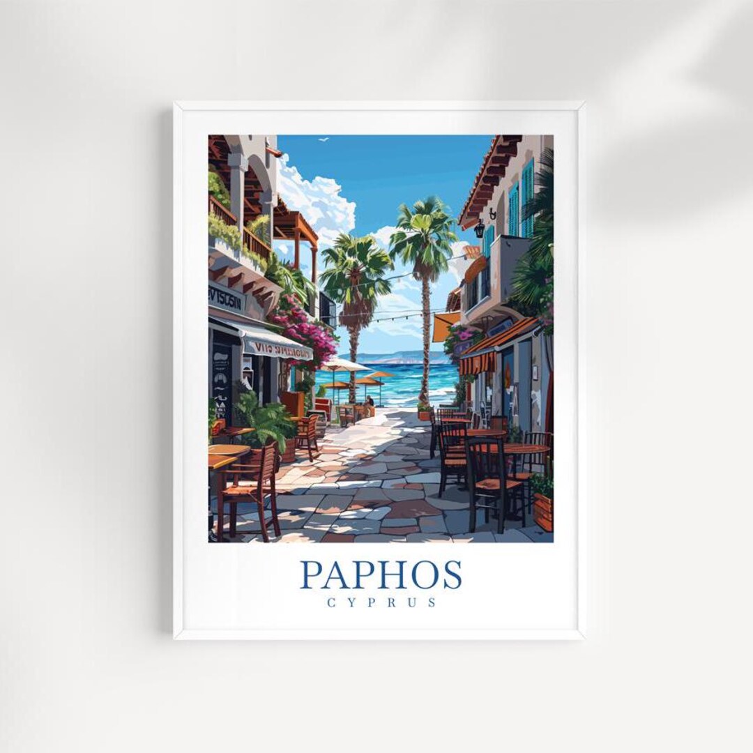 Paphos Travel Print Cyprus Wall Art Paphos Poster Paphos Wall Hanging ...