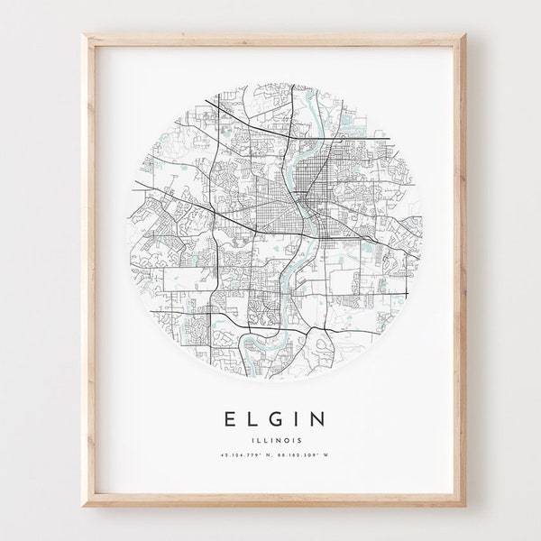 Street Map of Elgin - Etsy