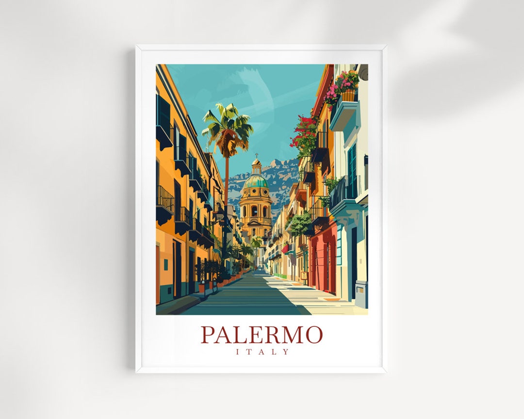 Palermo Travel Print Sicily Home Décor Palermo Art Print Sicily Town Room Print for Sicily Gift ...