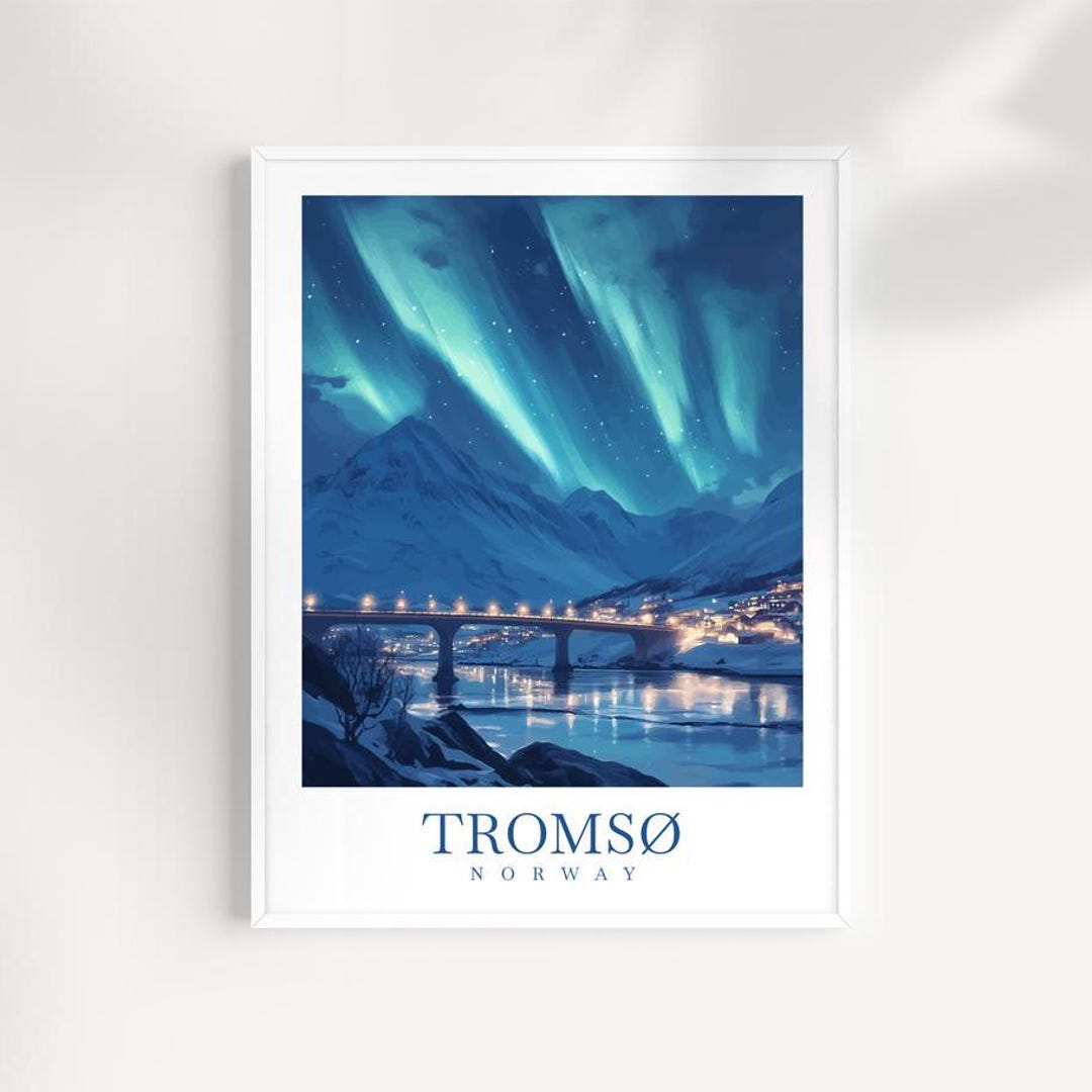 Tromso Travel Print Wall Art Norway Wall Hanging Home Décor Tromso Gift ...