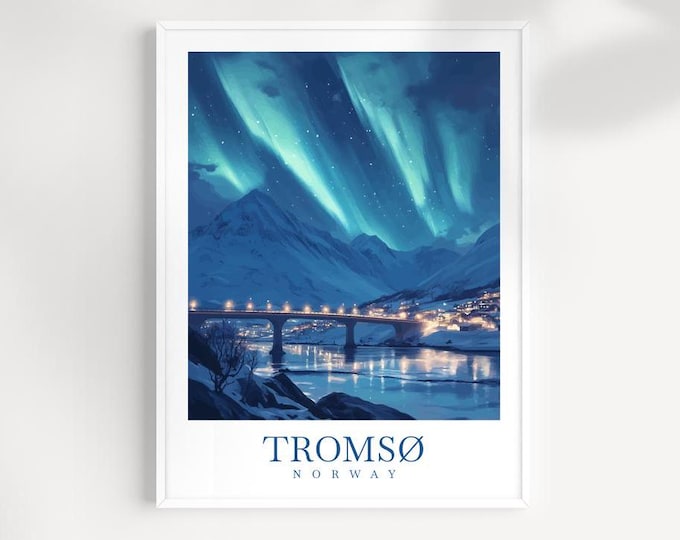 Tromso Poster Colorful Print, Tromso Wall Art, Tromso Photo Decor ...