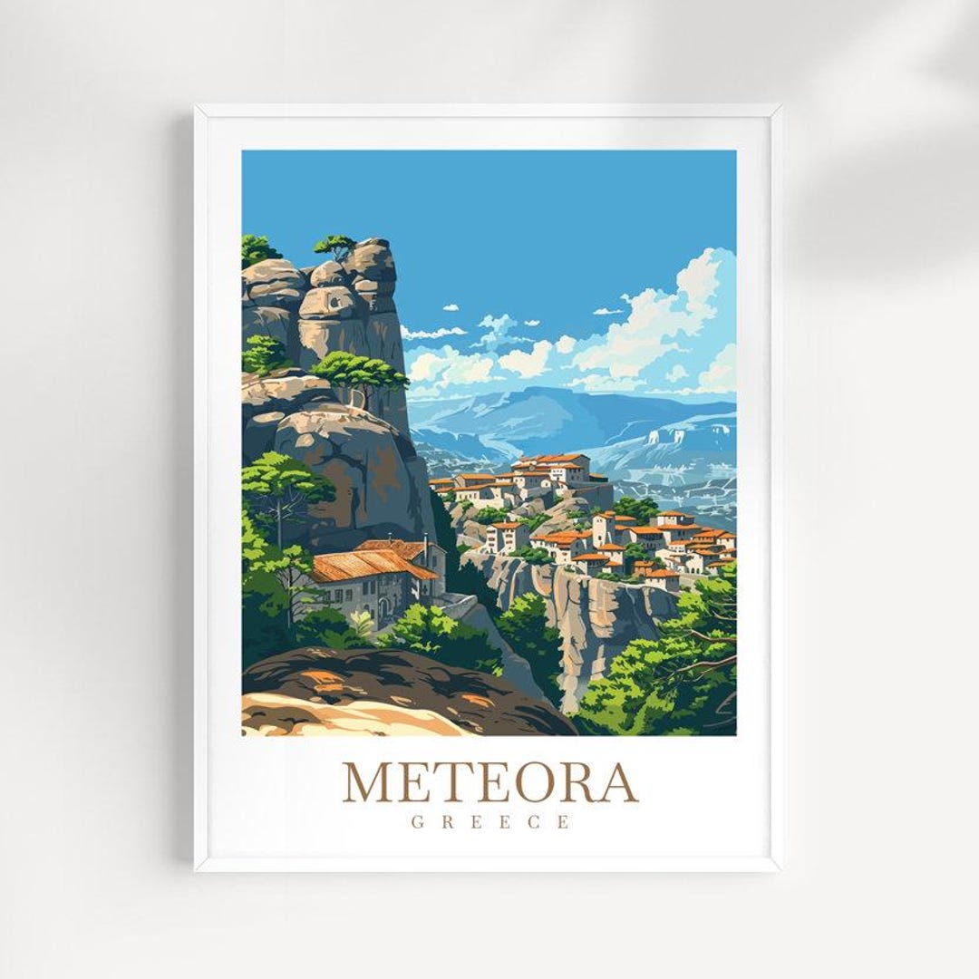 Meteora Greece Travel Print: Wall Art Home Decor - Etsy