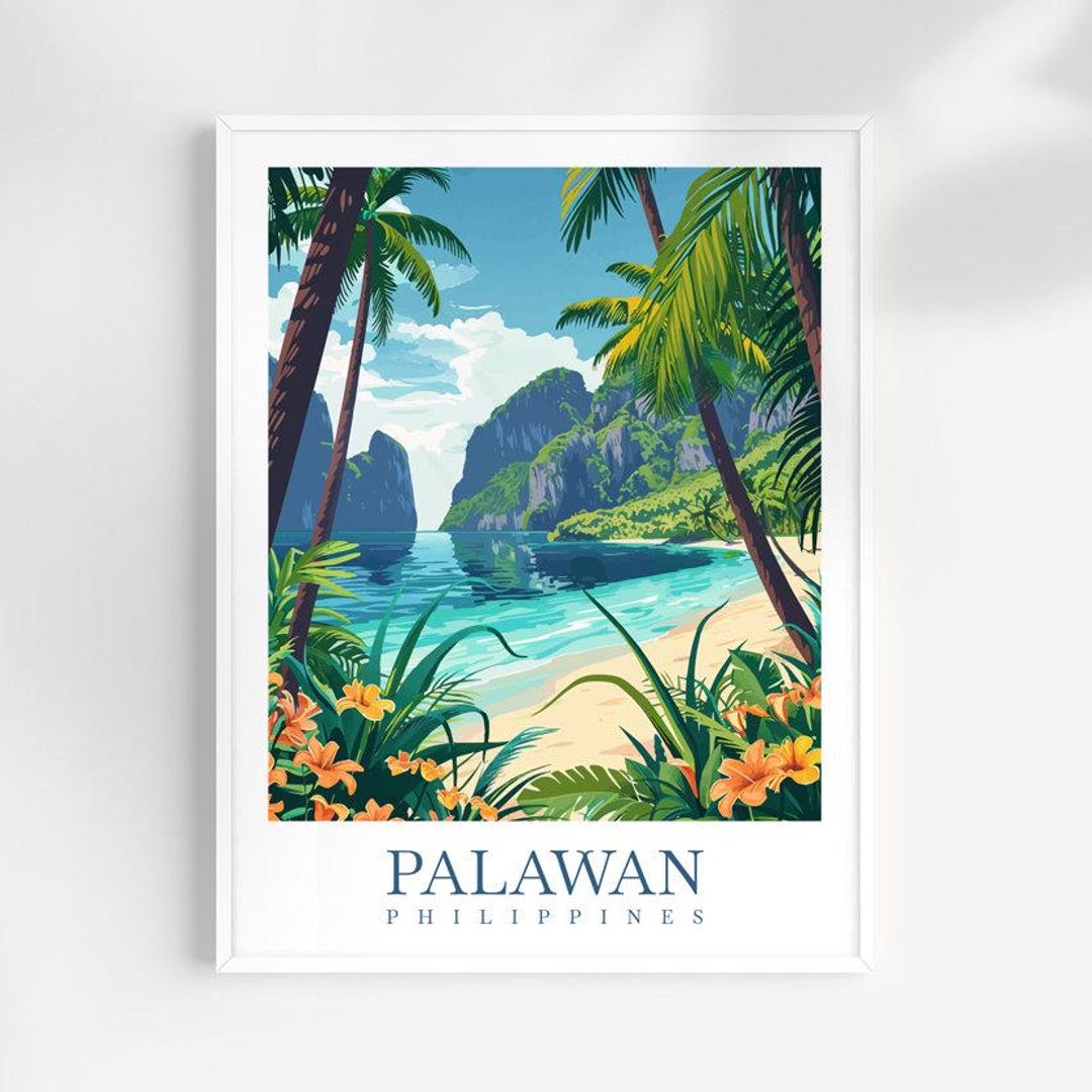 Palawan Travel Print Palawan Poster Wall Art, Philippines Asia Poster ...
