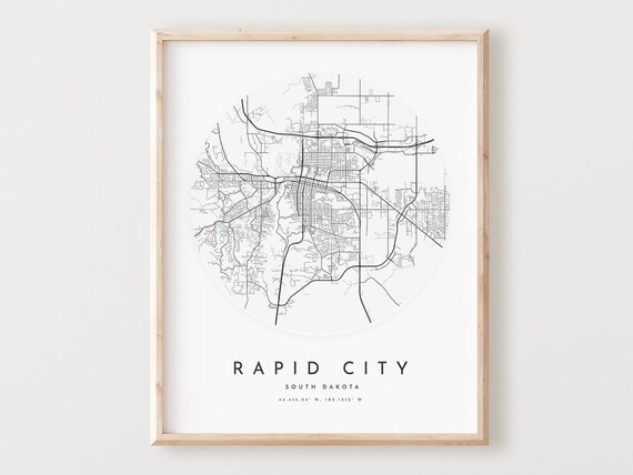 Rapid City Map Print Rapid City Map Poster City Wall Art Sd | Etsy