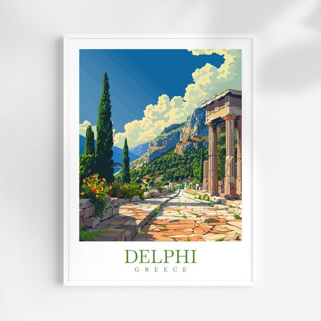 Delphi Travel Print Wall Art Greece Wall Hanging Home Decoration Delphi Gift Art Lovers Wall Art ...