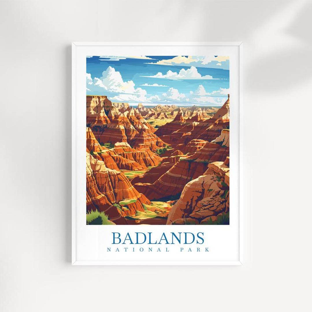Badlands National Park Travel Print Badlands Wall Art Badlands Wall ...