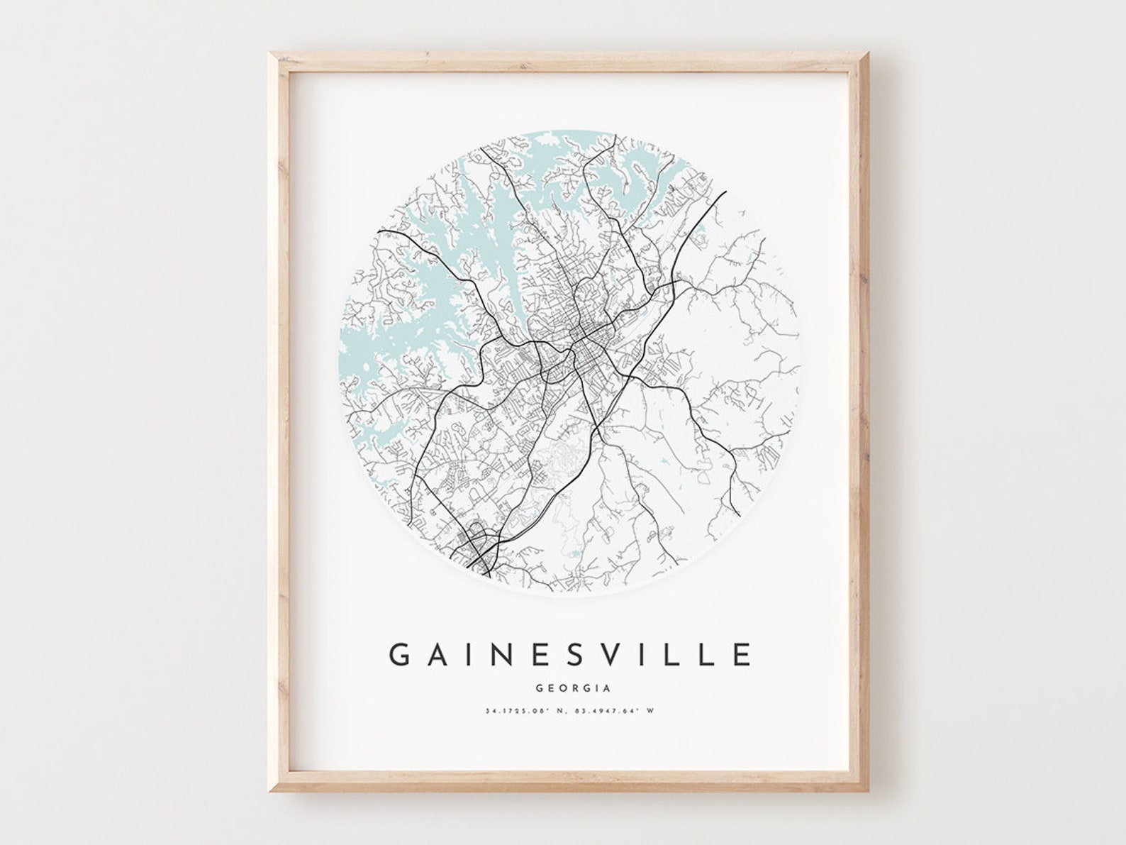 Gainesville Map Print, Gainesville Map Poster City Wall Art, Ga Road ...