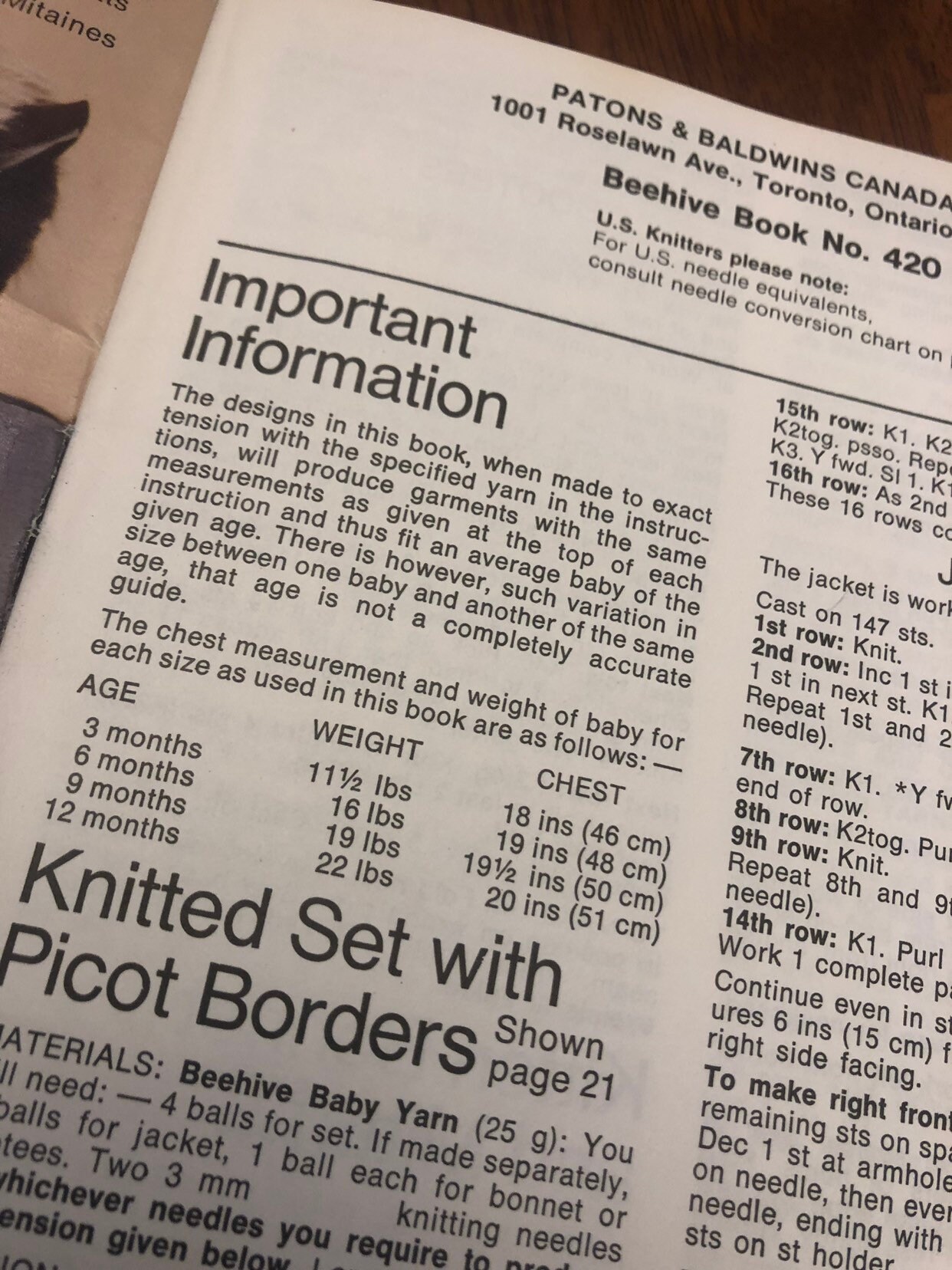 Patons Knitting Pattern Book 420 Beehive Pretty Baby Knit and | Etsy