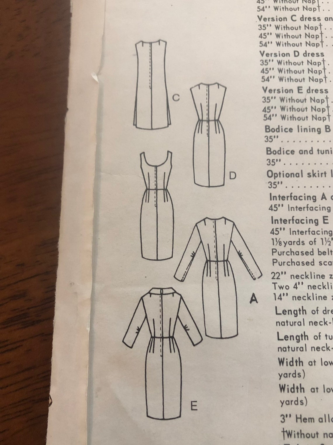 Vogue Vintage Retro 6268 Dress Pattern Size 14 Bust 34 - Etsy