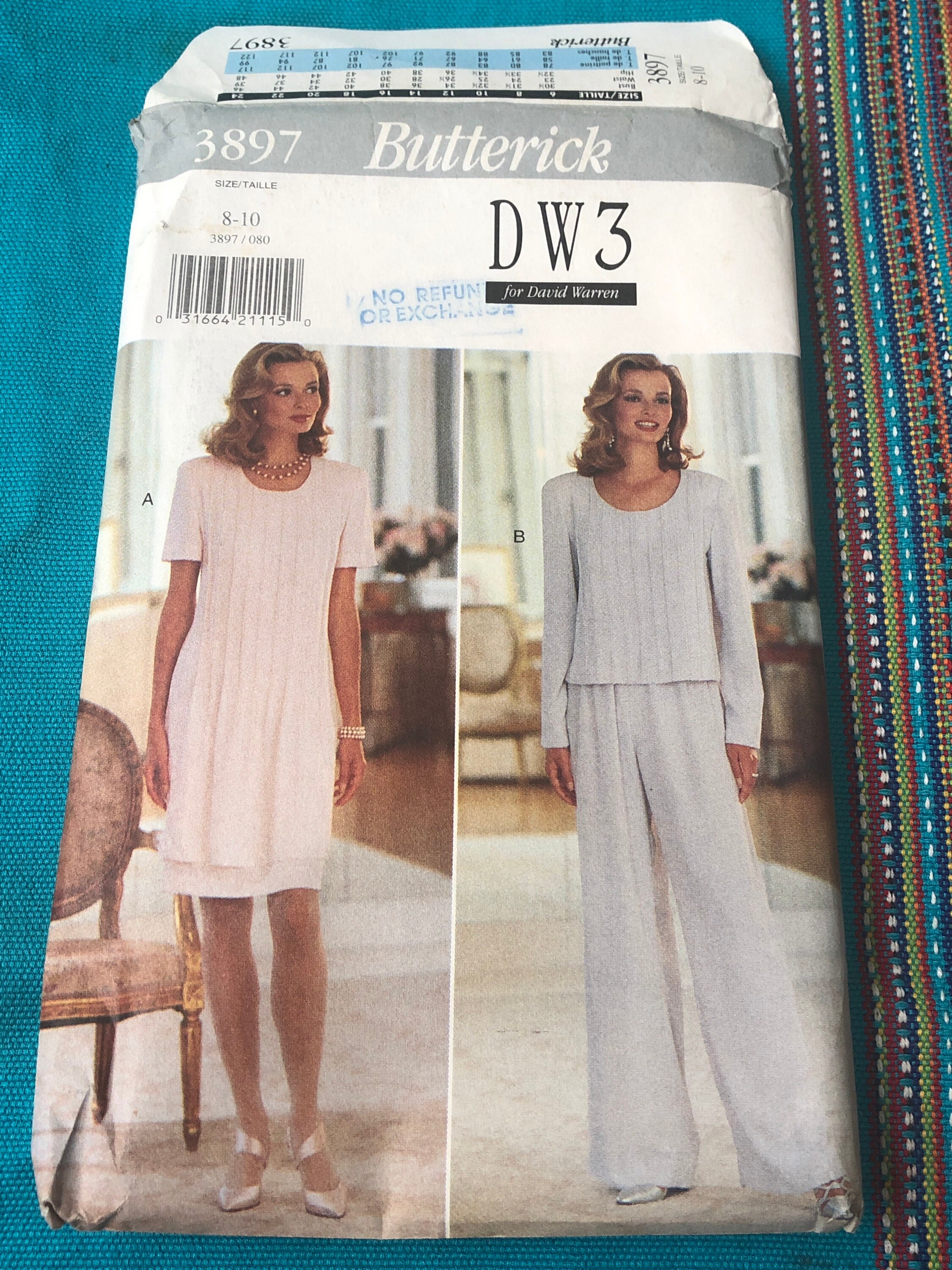 8 David Warren Butterick Misses' Petite Dress Pattern 4367 Size 6 Easy ...