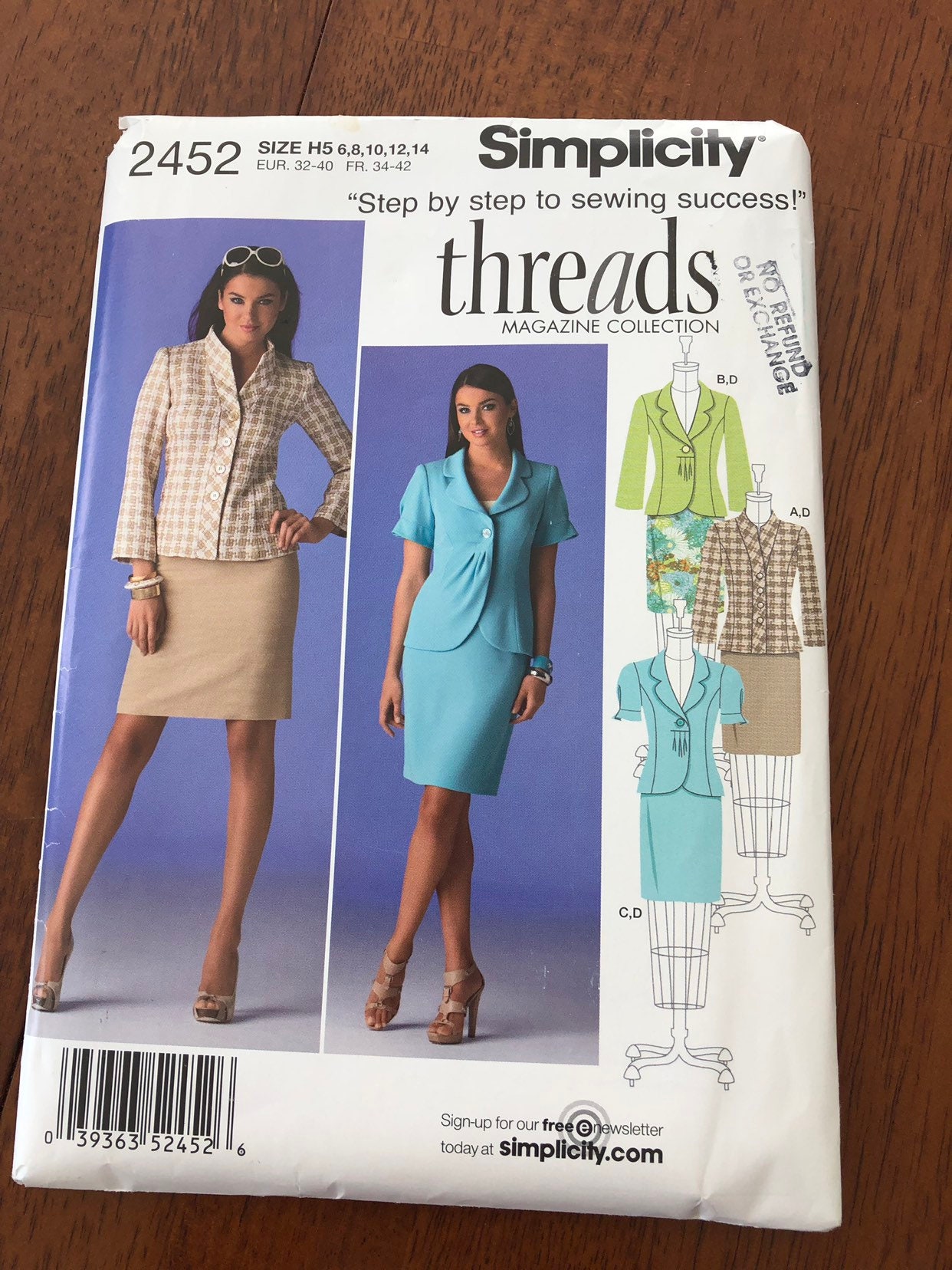Simplicity threads Magazine Collection 2452 c.2010 UNCUT & FF | Etsy