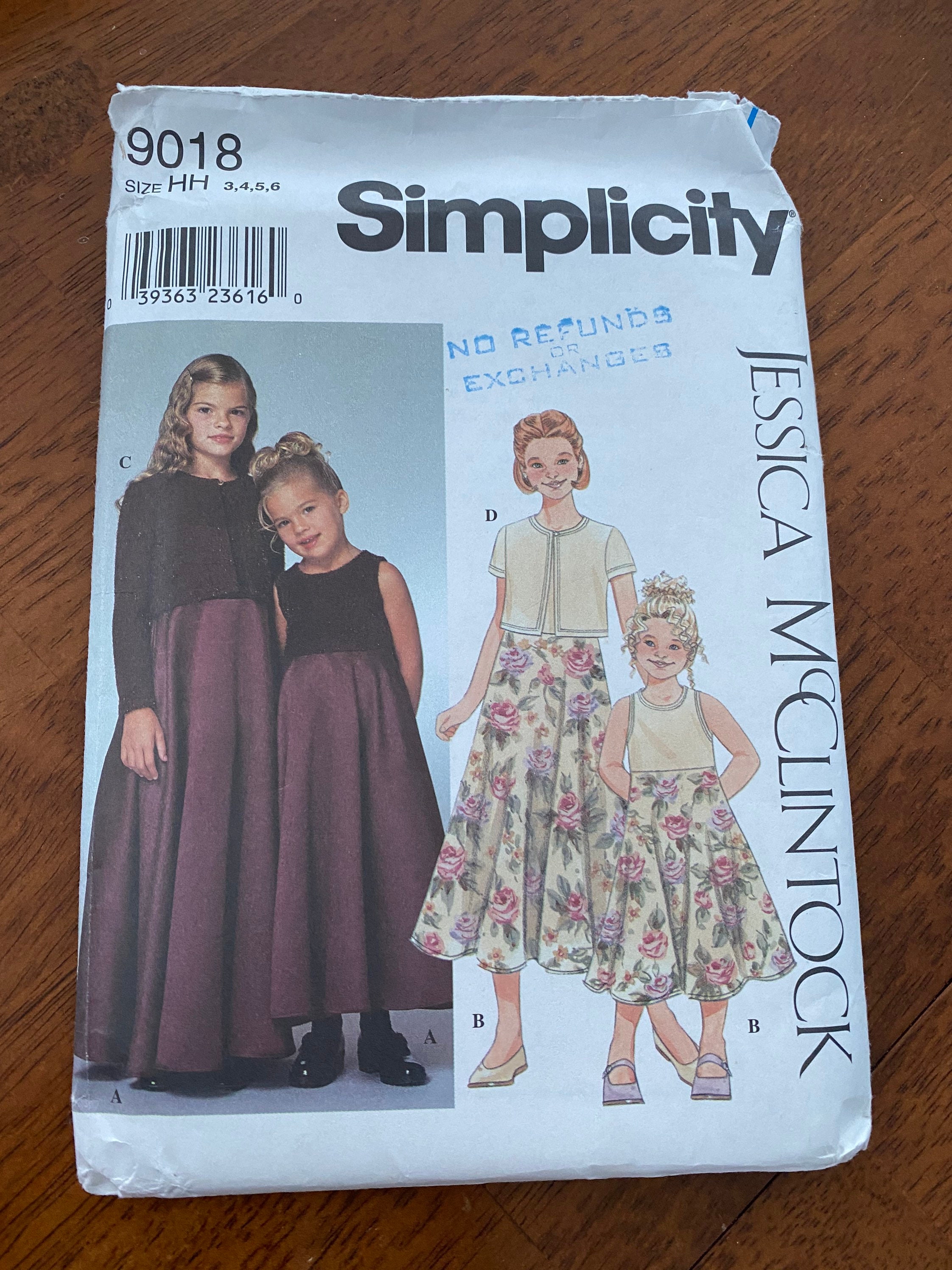 Sewing & Fiber Craft Supplies & Tools Vintage 1999 Simplicity #9018 ...