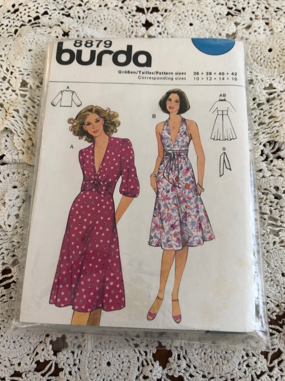 VINTAGE Burda 8879 Sun Dress Sewing Pattern Sizes: 10-12-14-16 UNCUT ...
