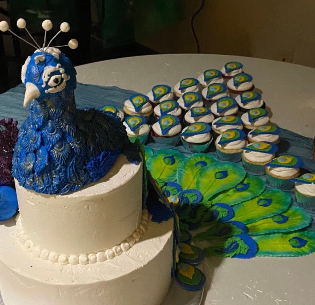 7 Fondant Peacock Body Cake Topper /peacock Toppers and - Etsy